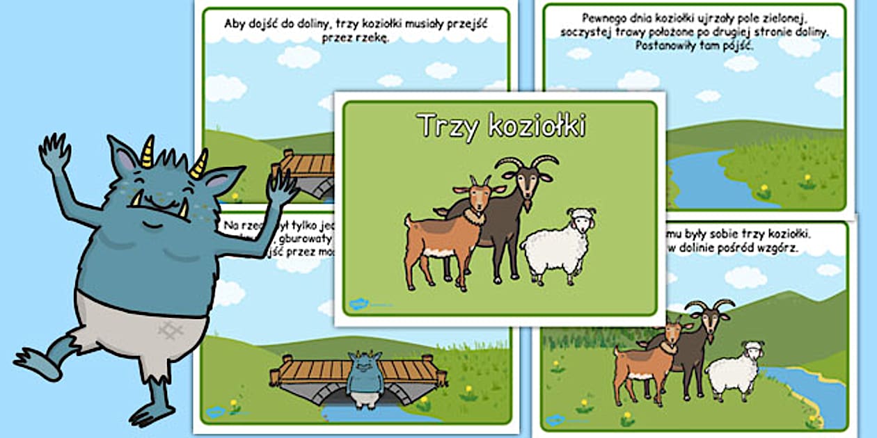 Trzy koziolki po polsku (format A4) , Polish - Twinkl