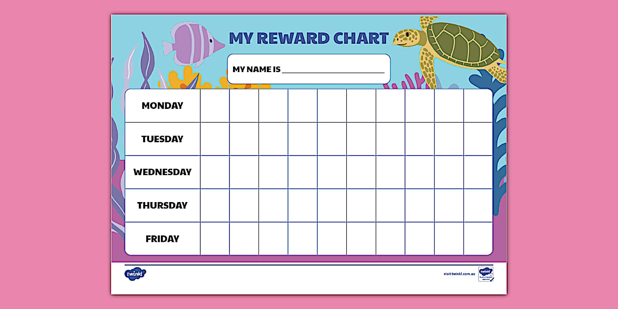 The Great Barrier Reef Themed Reward Chart - Twinkl