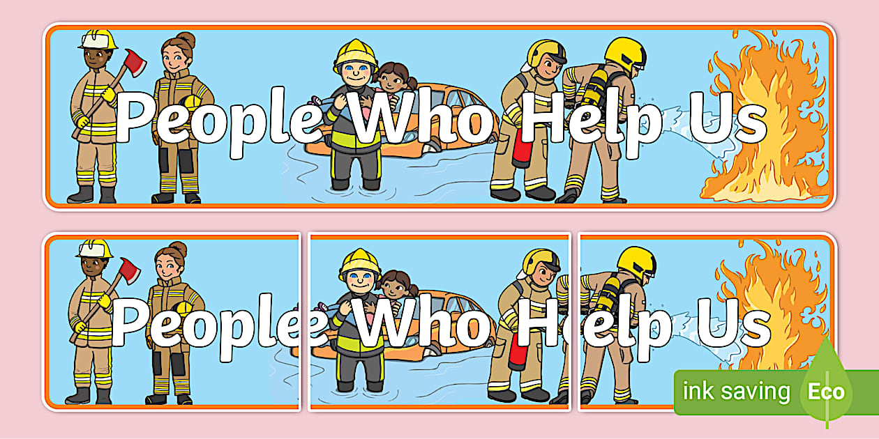 Charlie the Firefighter: People Who Help Us Banner - Twinkl