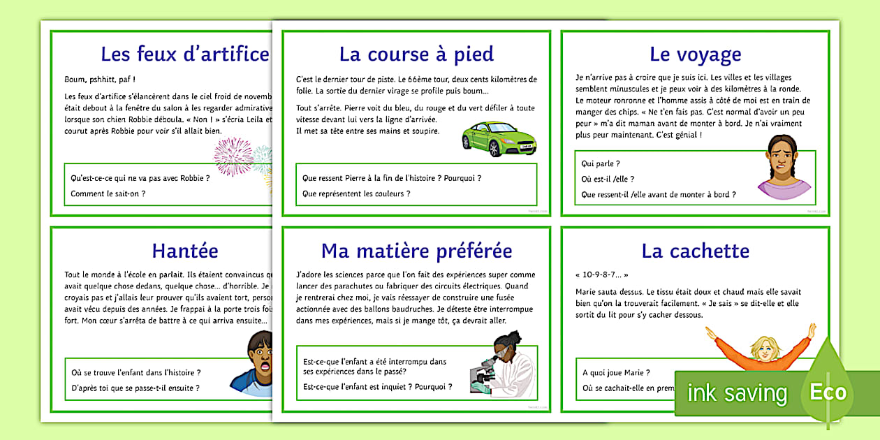 Inference Challenge Cards French (teacher made) - Twinkl