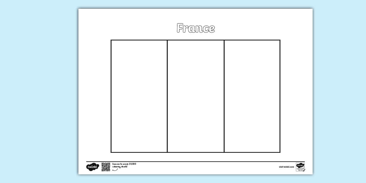 France Flag Colouring Sheet | Colouring Sheets - Twinkl