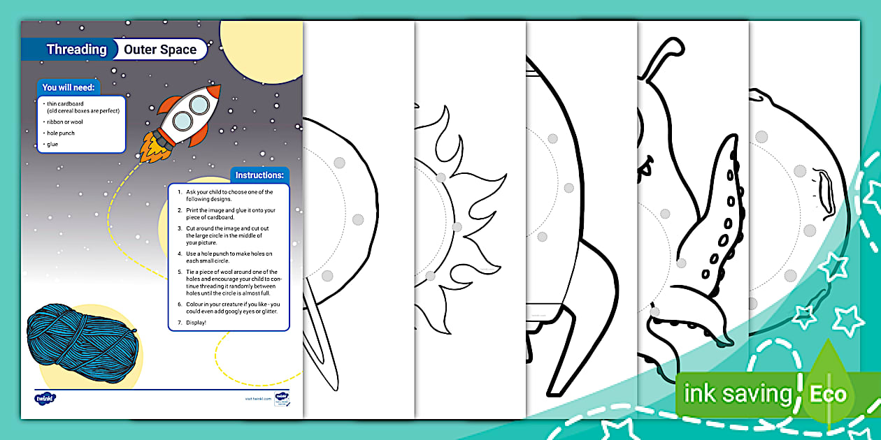 Threading - Outer Space (Teacher-Made) - Twinkl