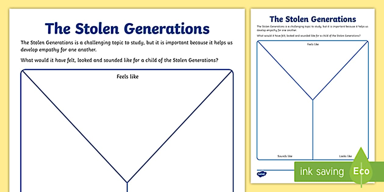 Black and White The Stolen Generations Y-Chart Worksheet