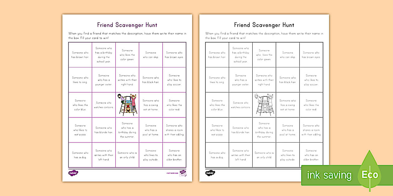 Friendship Scavenger Hunt | Friendship Day | Twinkl USA