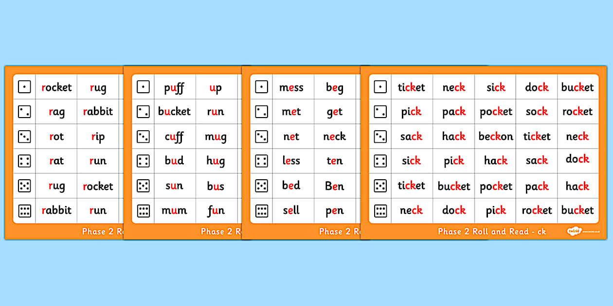 Black and White Phase 2 Letter Progression Set 4 ck, e, u, r Phoneme ...