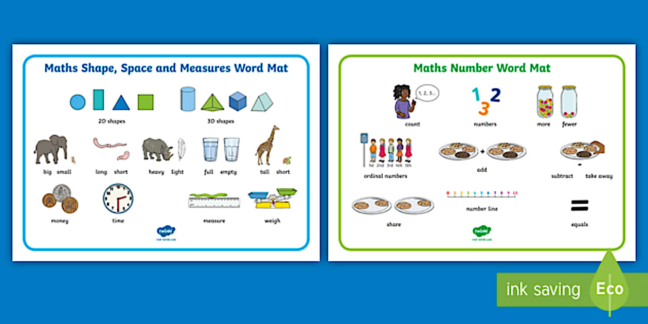 EYFS Maths Word Mats (teacher made) - Twinkl