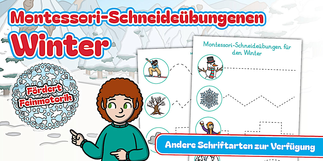 Montessori-Schneideübungenen Winter