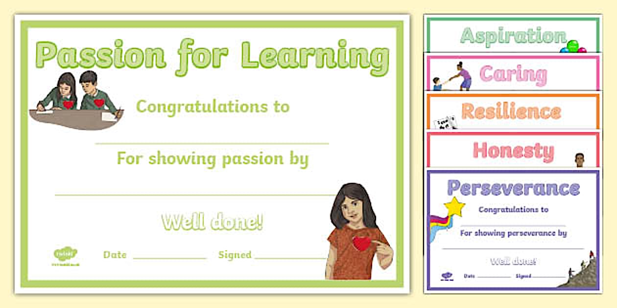 Wellbeing and Growth Mindset Certificate Pack KS2 - Twinkl