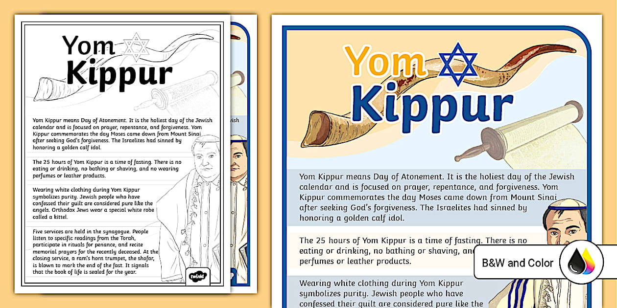 Yom Kippur Informational Poster (teacher made) - Twinkl