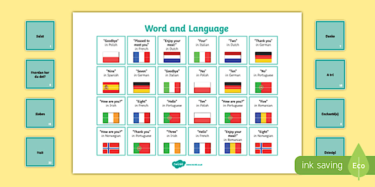 European Day of Languages Game - Matching Board Game