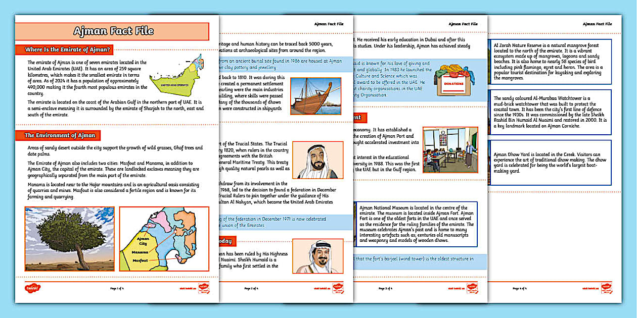 Ajman Fact File (teacher made) - Twinkl