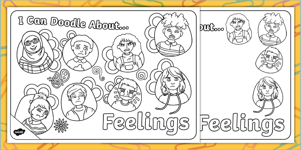 I Can Doodle About Feelings Colouring Pages (Teacher-Made)
