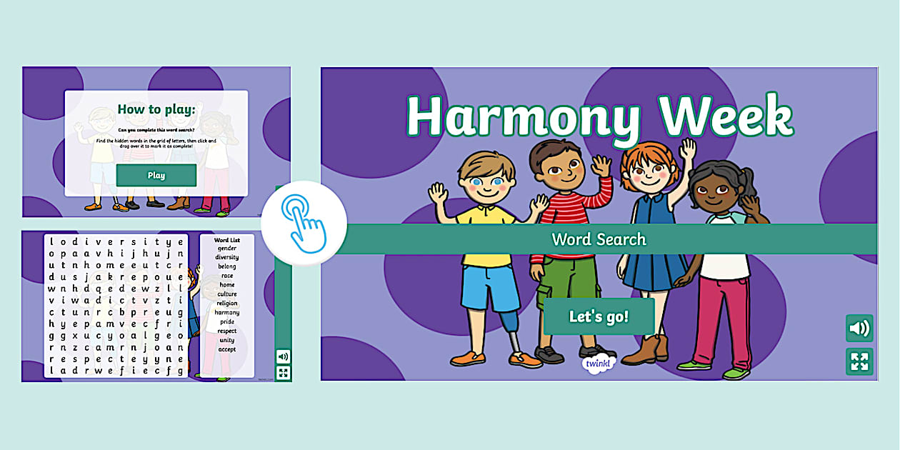 Harmony Week Interactive Word Search (Teacher-Made) - Twinkl