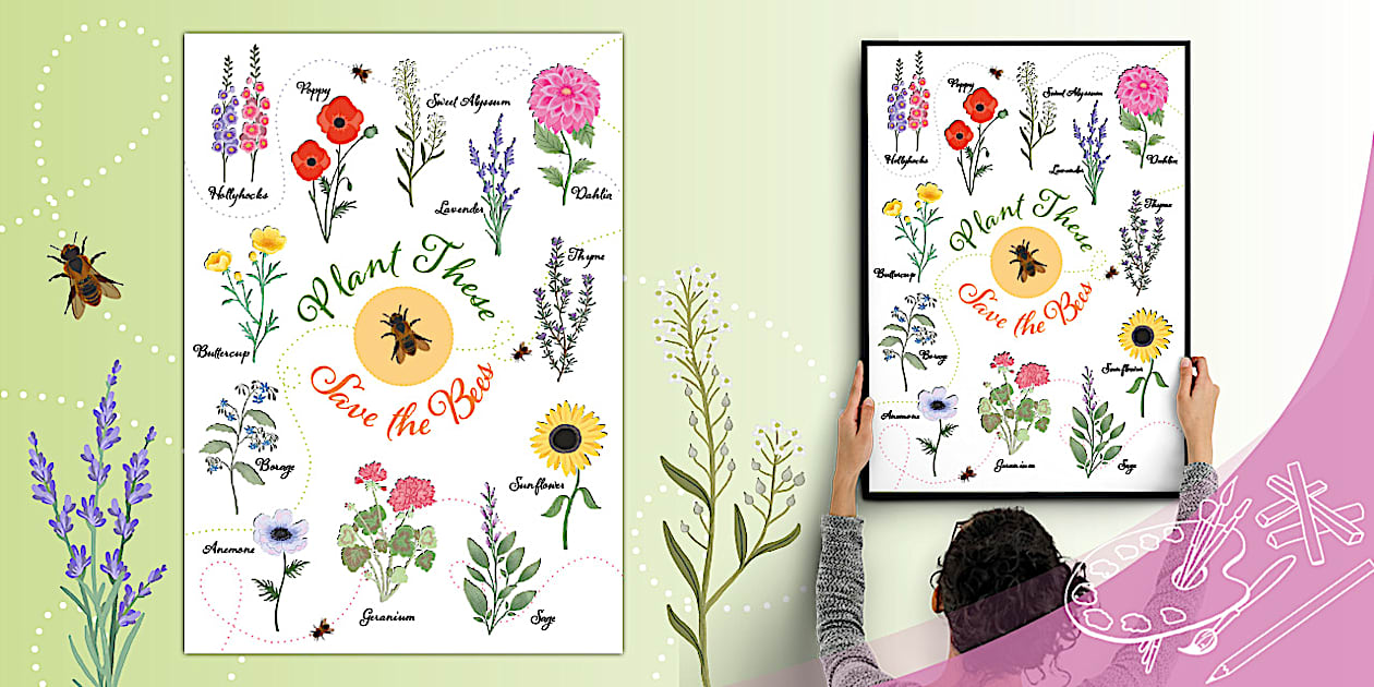 Plant These Save the Bees Poster | Twinkl Art Gallery