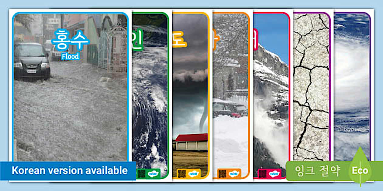 자연재해 사진 디스플레이 포스터 Extreme Weather Display Photo Posters