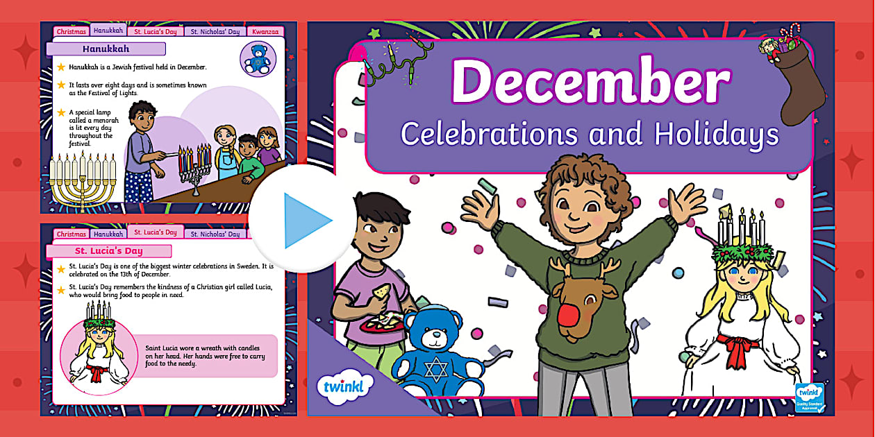 KS1 December Celebrations and Holidays Powerpoint - Twinkl