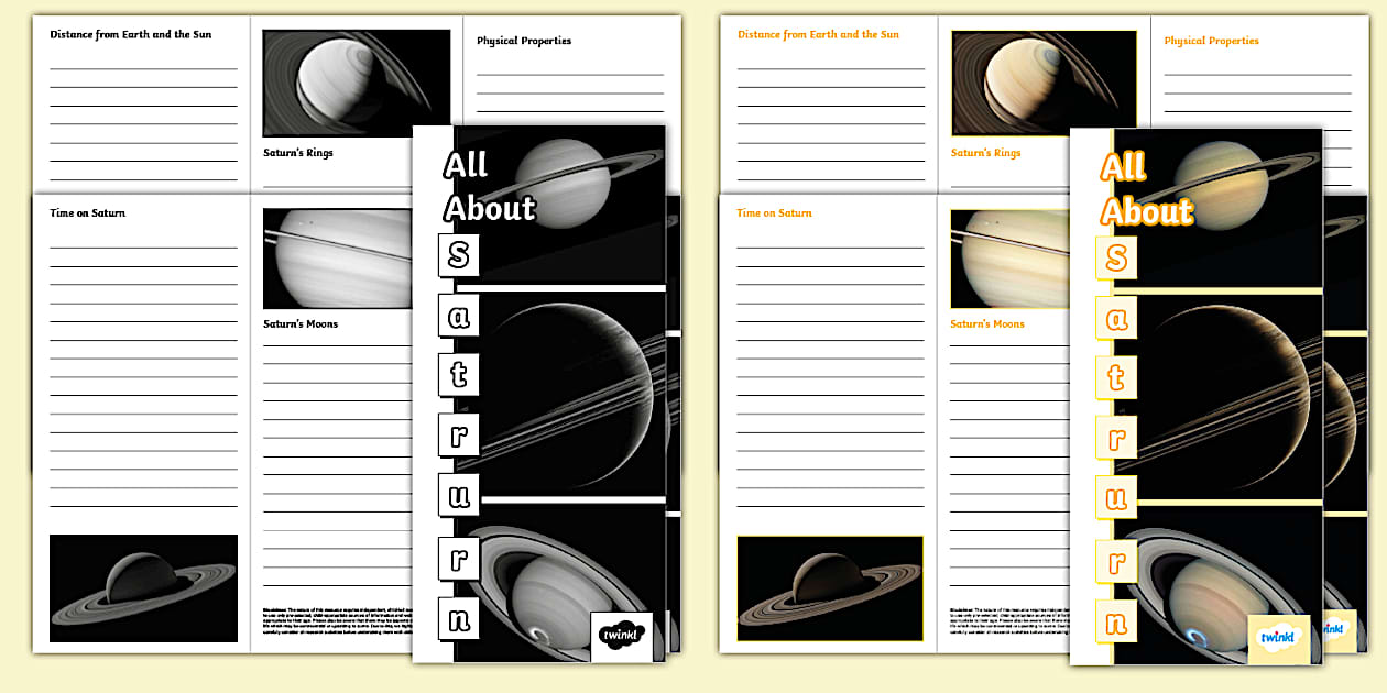 All About Saturn Leaflet Template (teacher made) - Twinkl
