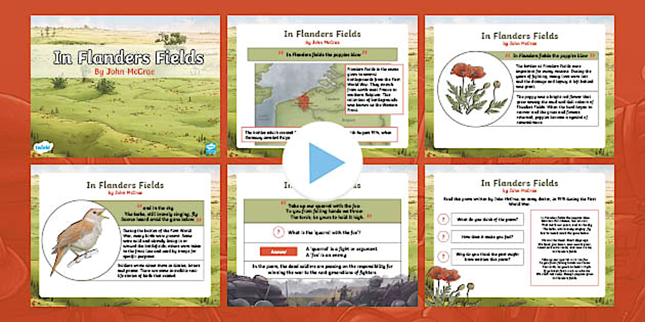 'In Flanders Fields' Poem PowerPoint | KS2 Resource - Twinkl