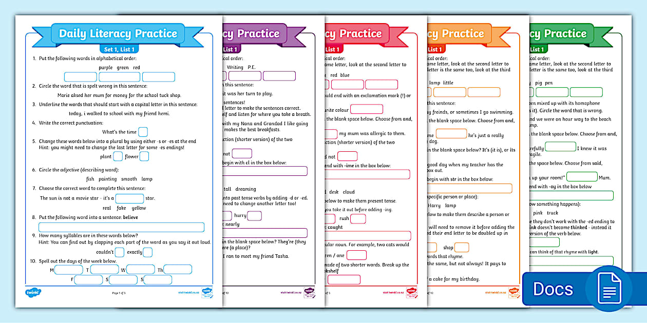 Level 2 Daily Literacy Practice (teacher made) - Twinkl