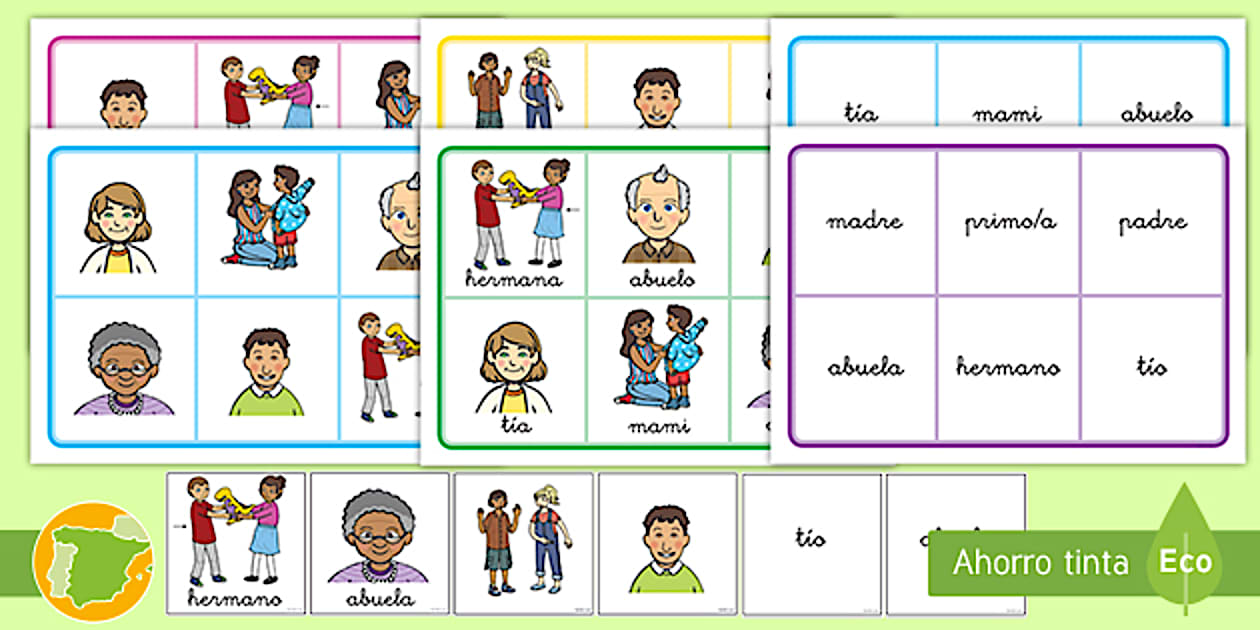 Bingo: Miembros de la familia - Twinkl