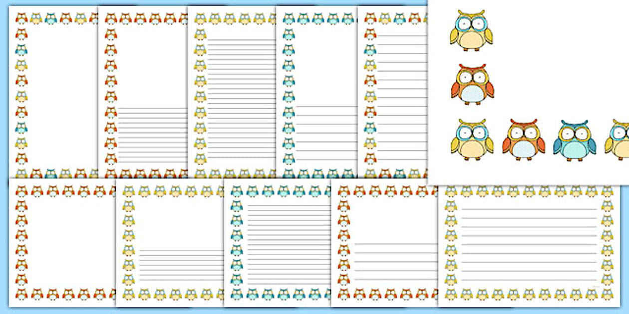 Owls Page Borders (teacher made) - Twinkl