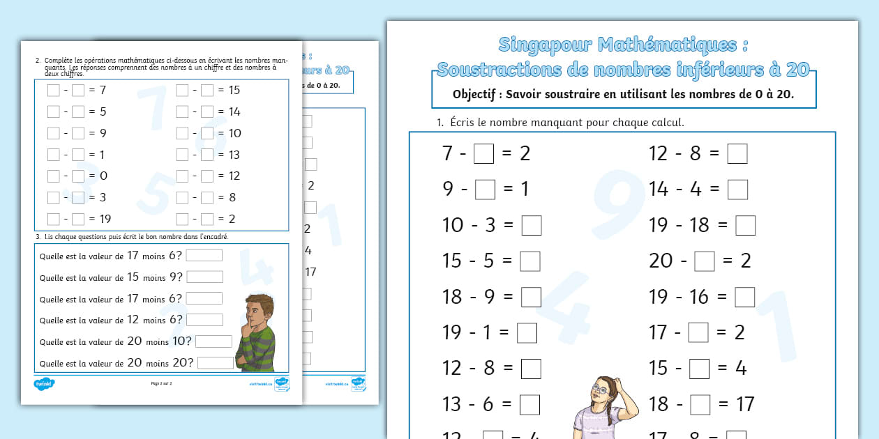 Singapour Mathématiques : Abstraite. Soustractions de nombres ...