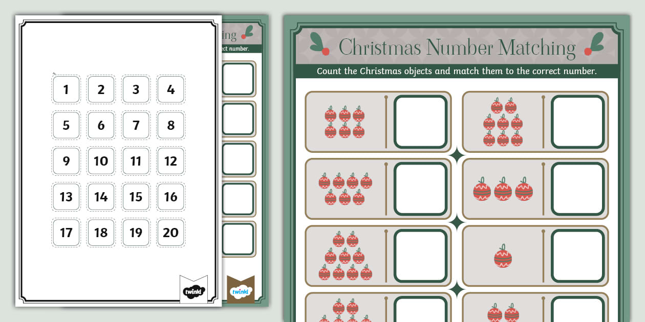 Christmas Number Matching Activity (teacher made) - Twinkl