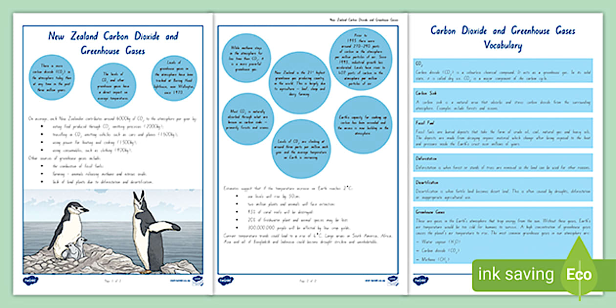 Climate Crisis - CO2 and Greenhouse Gas Fact Sheet - Twinkl