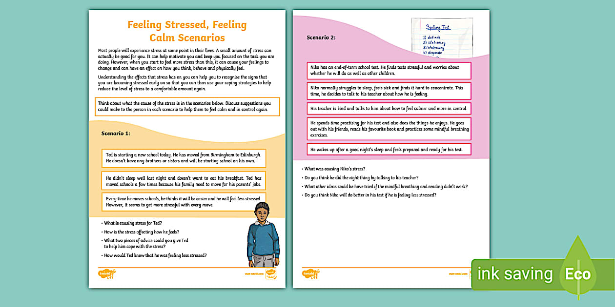 Feeling Stressed, Feeling Calm | Stressful Scenarios Activity