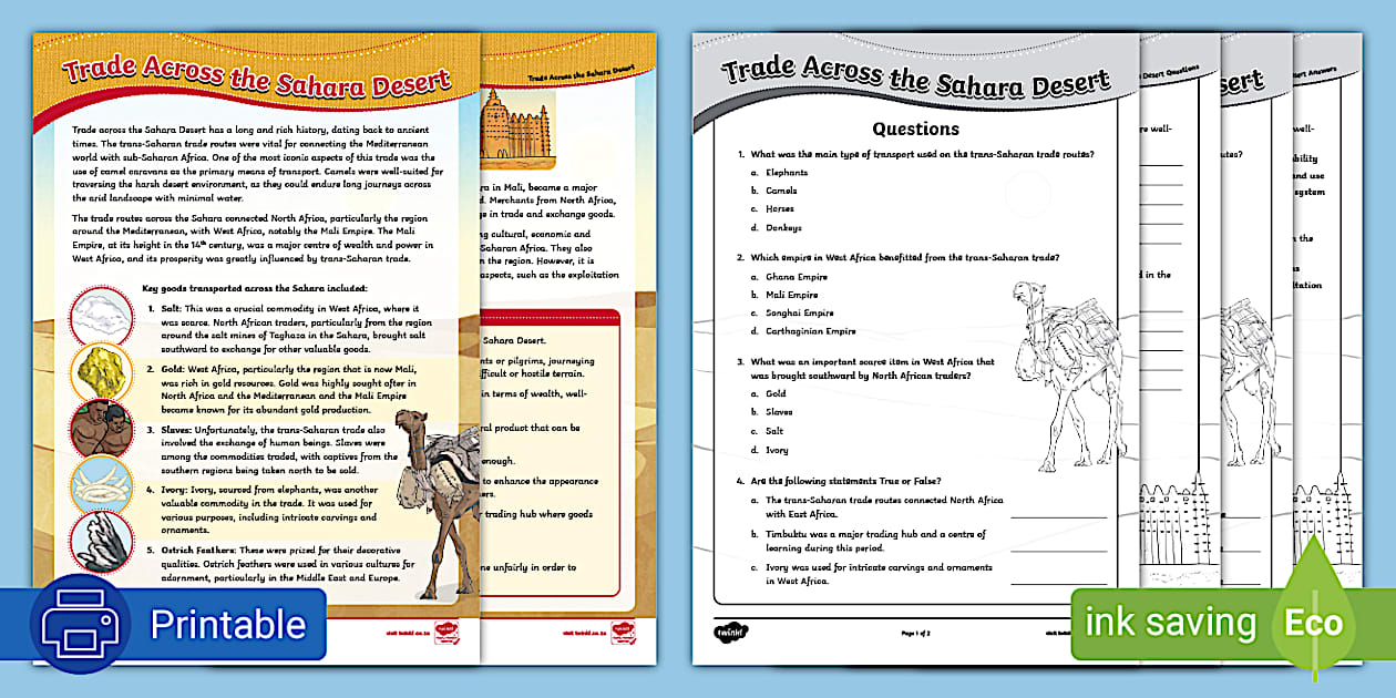 Trade Across the Sahara Desert (teacher made) - Twinkl