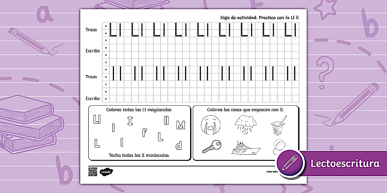Hoja de actividad: Practico con la Ll ll (teacher made)