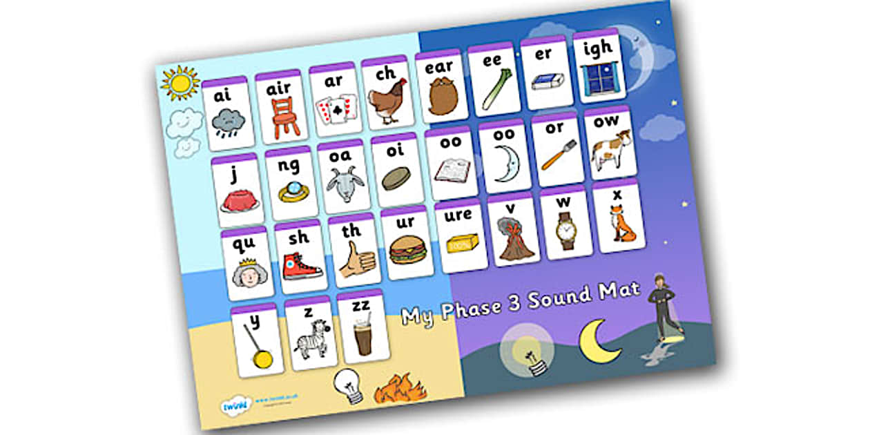 Light and Dark Themed Phase 3 Sound Mat (Teacher-Made)