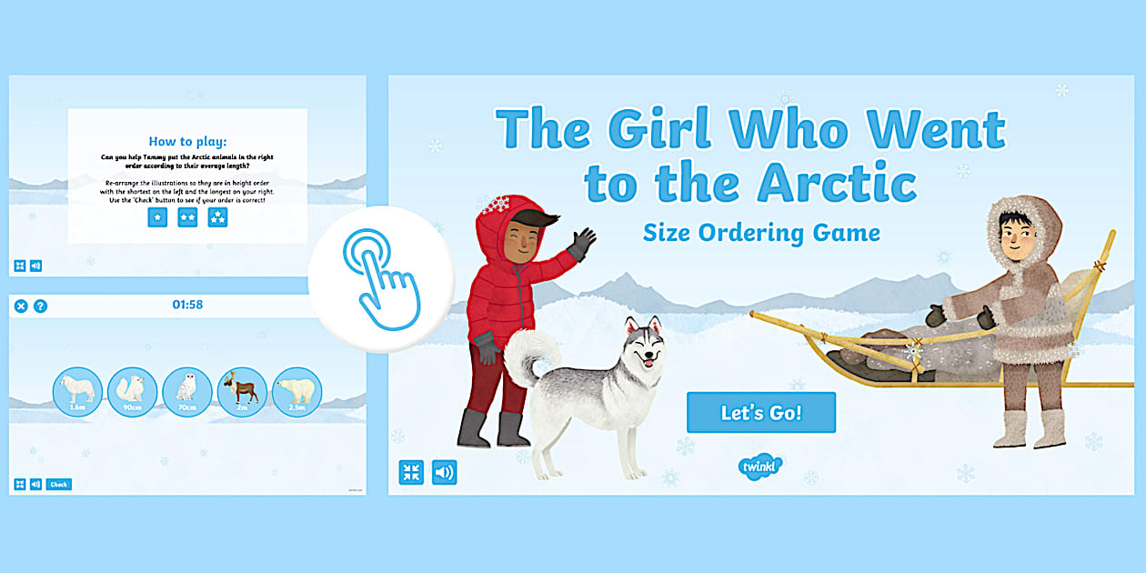 Arctic Animals Size Ordering Game | Twinkl Go! - Twinkl