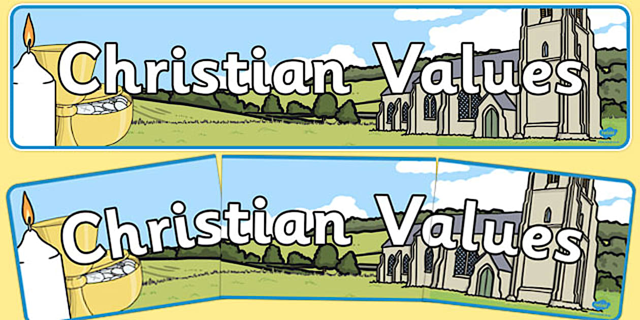 Christian Values Display Banner - Twinkl