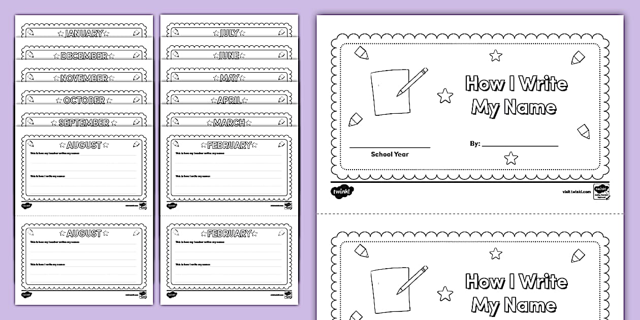 How I Write My Name Monthly Booklet (Teacher-Made) - Twinkl