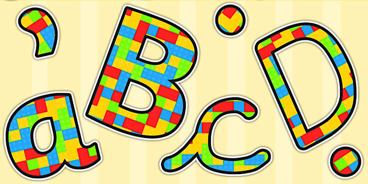 Editable Building Brick Themed Display Lettering - Twinkl