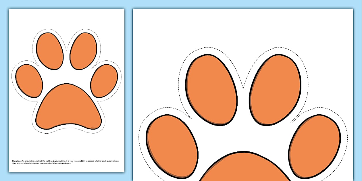 Paw Print Emoticon Cut Out (Hecho por educadores) - Twinkl