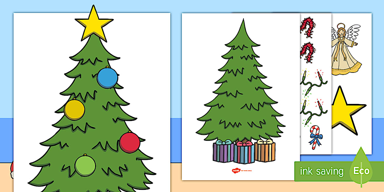 Christmas Tree Poster and Decorations Resource Pack - Twinkl