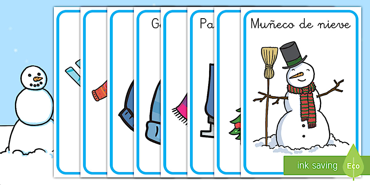 Póster: Vocabulario de invierno (teacher made) - Twinkl