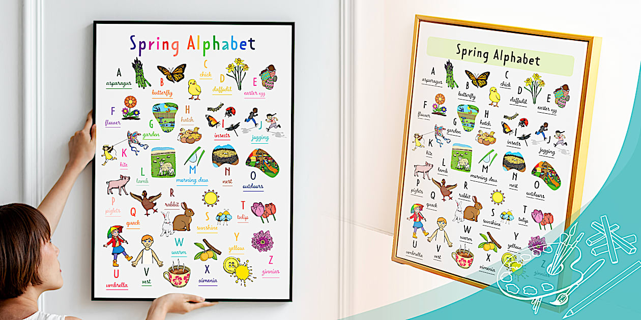 Spring Themed Alphabet Poster (öğretmen yaptı) - Twinkl