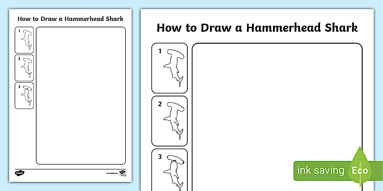 How to Draw a Hammerhead Shark (teacher made) - Twinkl