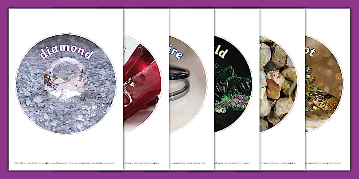 * NEW * Gemstones Circle Display Cut-Outs (teacher made)
