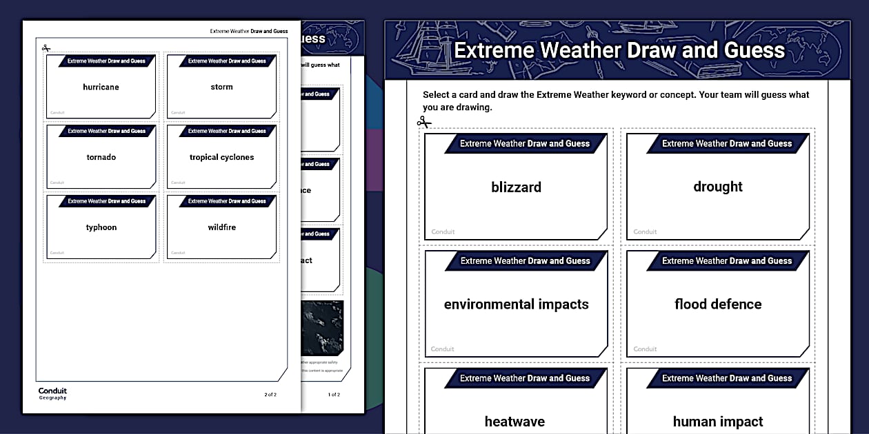 Extreme Weather Conduit Draw and Guess game (teacher made)
