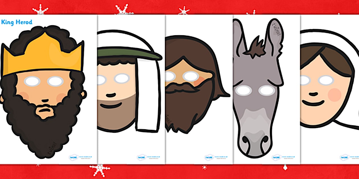 Editable Nativity Themed Role Play Masks (teacher made)