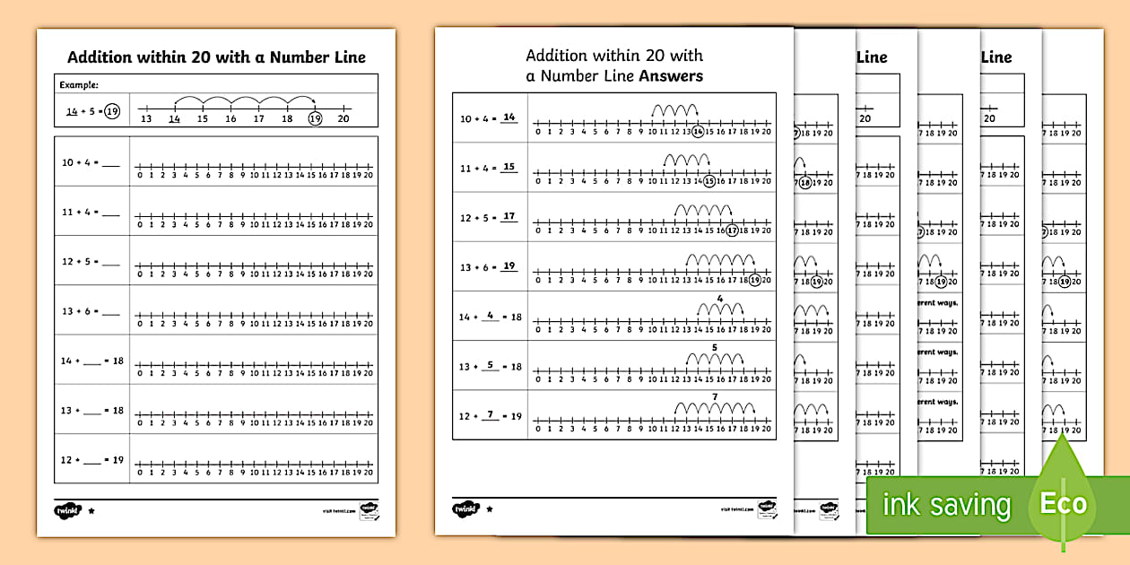 Higher Ability Addition within 20 with a Number Line Differentiated ...