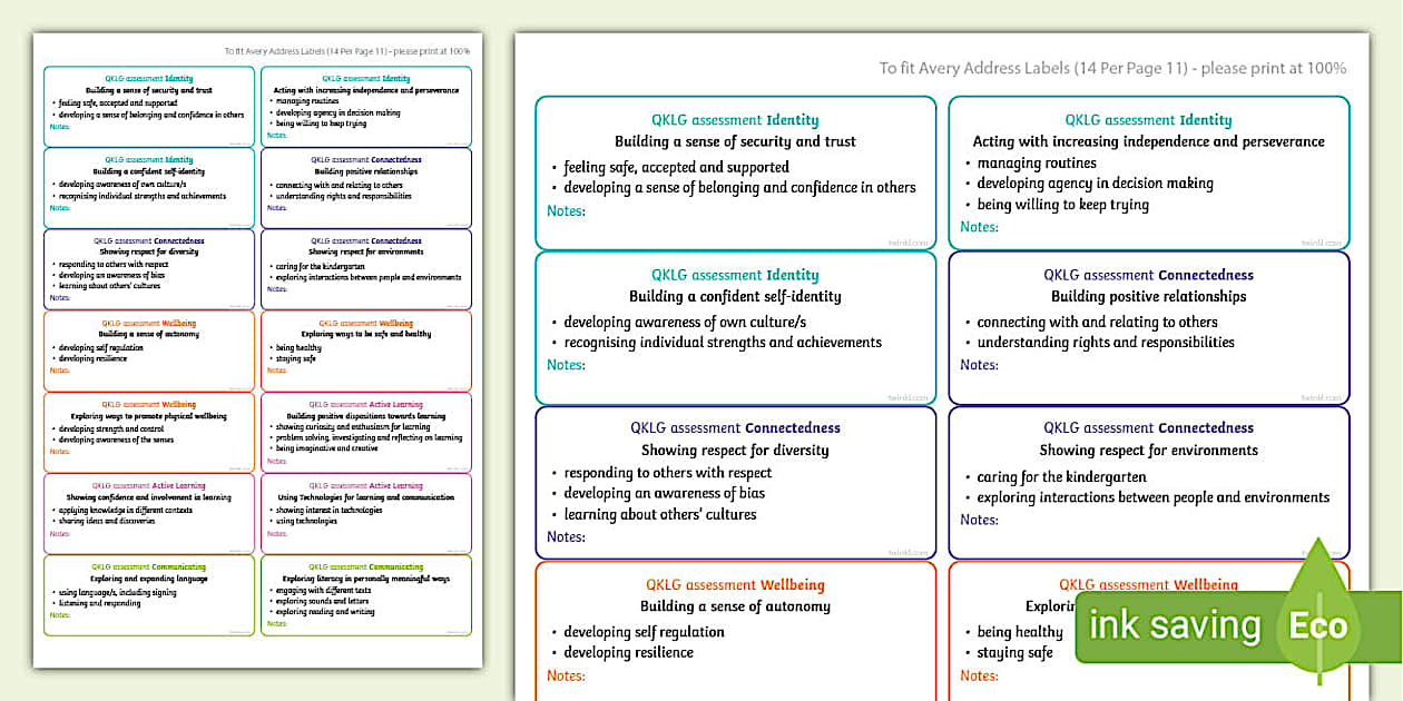 Queensland Kindergarten Learning Guidelines (QKLG) Stickers