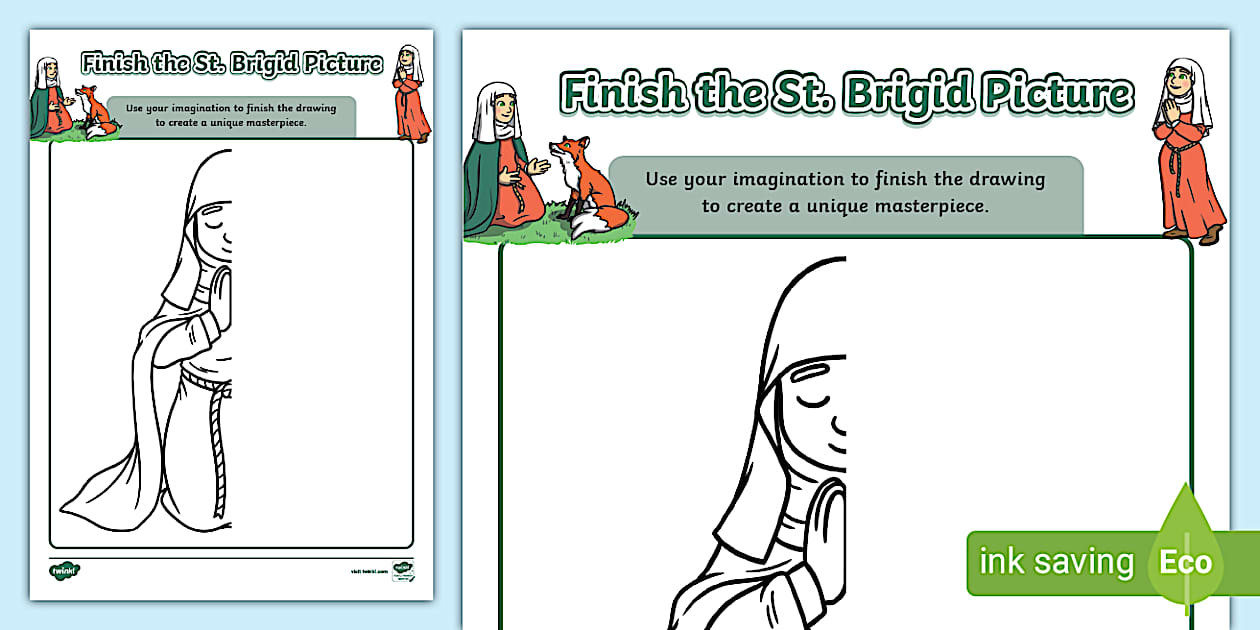 Finish the St. Brigid Picture Worksheet (Teacher-Made)