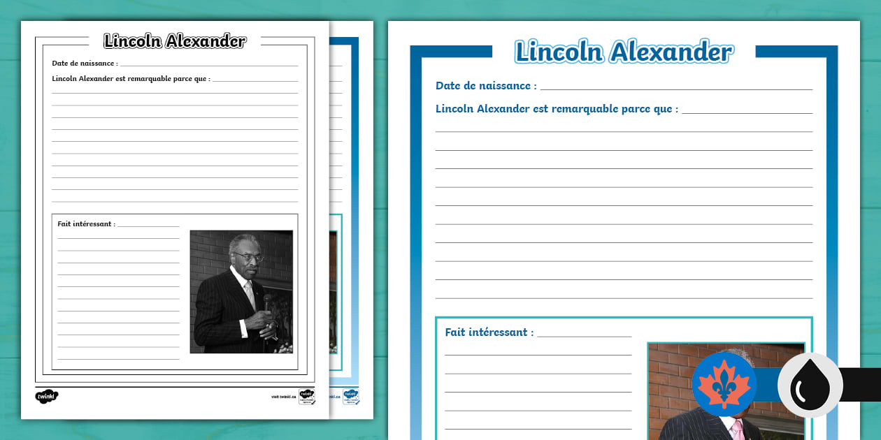 Lincoln Alexander Biography Activity French - Twinkl