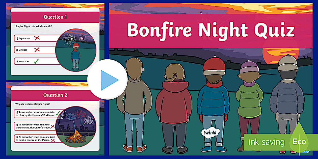 Guy Fawkes Night - Bonfire Picture Quiz PowerPoint - Twinkl