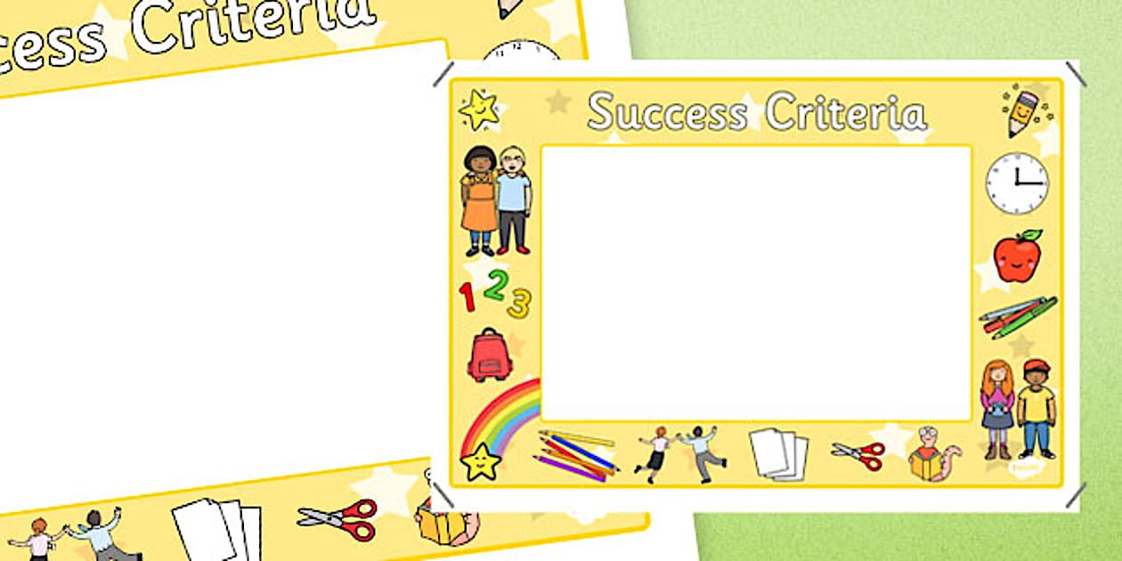 👉 Success Criteria Display Sign Yellow (teacher made)